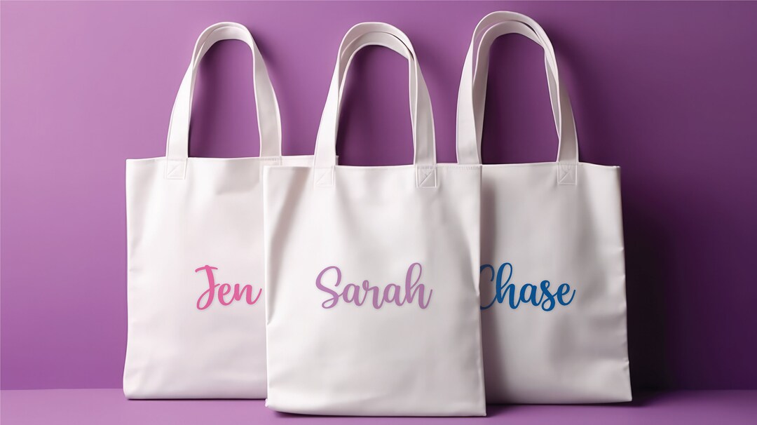 Simple Tote Bags With Name, Minimalist Bag, Gift Tote Bag for Kids ...