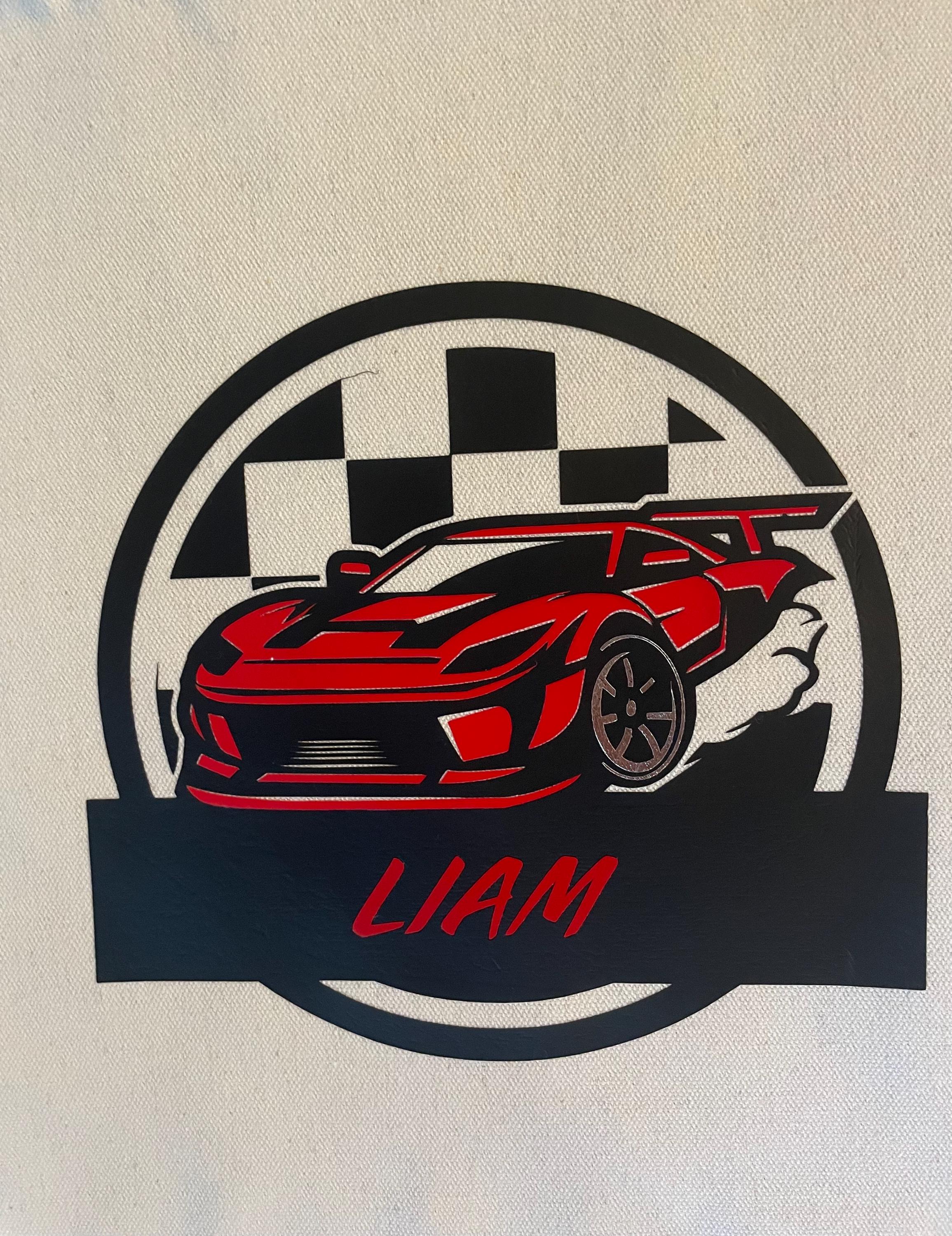 Personalized Race Car Canvas Tote Bag: Kids School Bag - Etsy