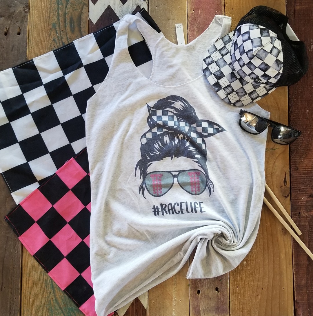 Race Life Drag Racing Messy Bun Girl - Etsy