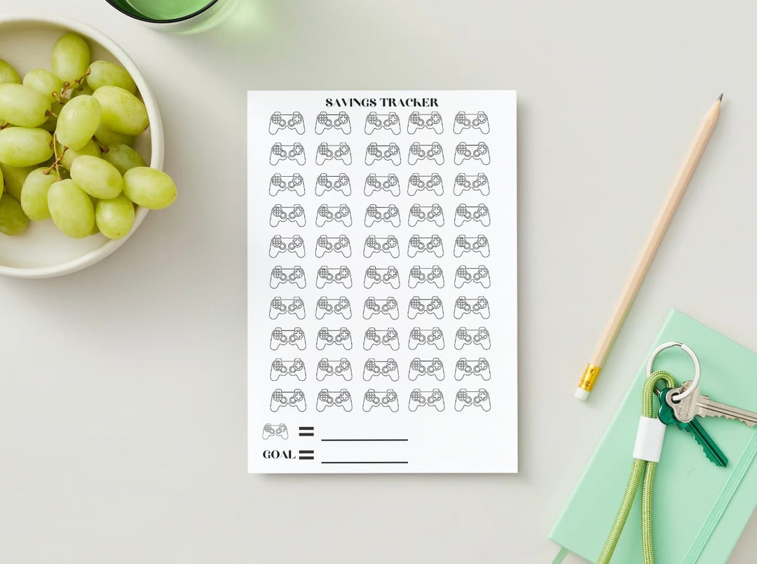 Printable Video Game Controller Kids Saving Tracker - Etsy