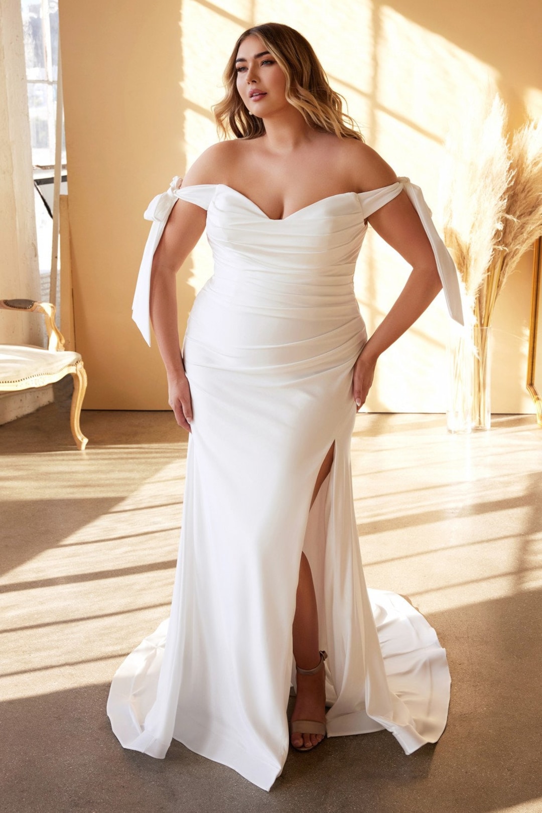 Plus Size Mermaid Wedding Dress/long Luxe Jersey Bridal Gown/bride ...