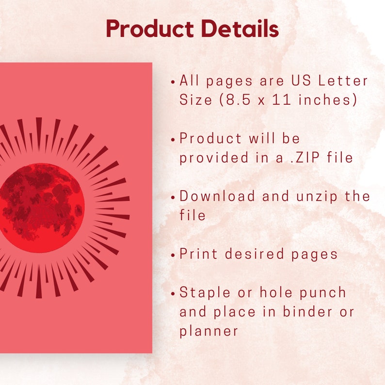 Period Moon Tracker Printable 2023 Annual & Monthly Cycle - Etsy