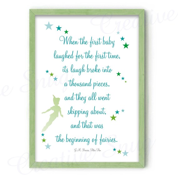 Peter Pan Quote Poster Self Print Beautiful for a Boy or | Etsy