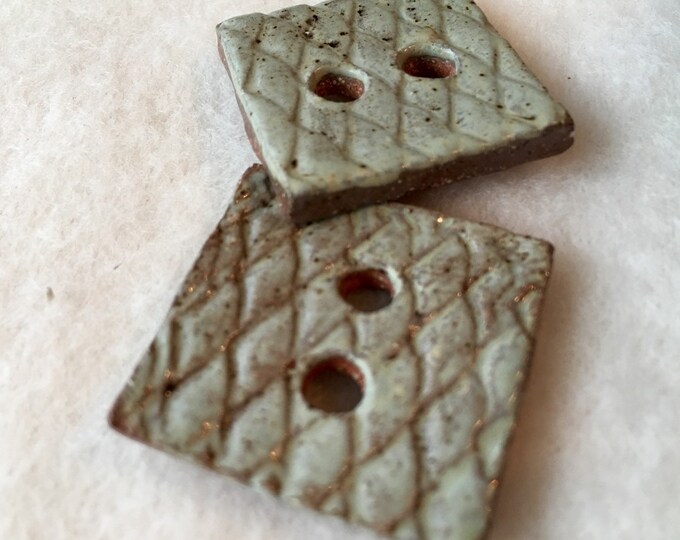 Square Dragon Scale Buttons Antique Green Patina Unique Set of 2 ...