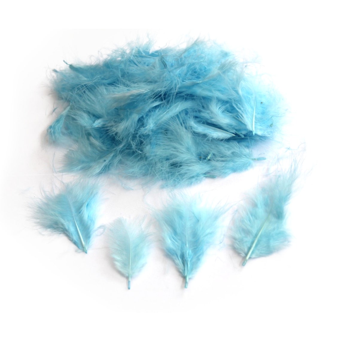 Pale Blue - Mini Marabou Feathers 50 per Pack - 3 - 8 Cm - Small Fluffy ...