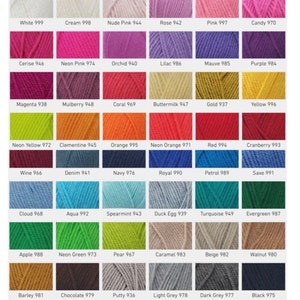 Cygnet Pato DK Knitting Yarn / Wool - 100g Double Knit Ball - 48 Colour ...