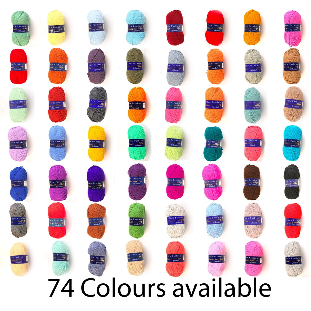 Woolcraft New Fashion DK Knitting Yarn / Wool - 100g Double Knit Ball ...