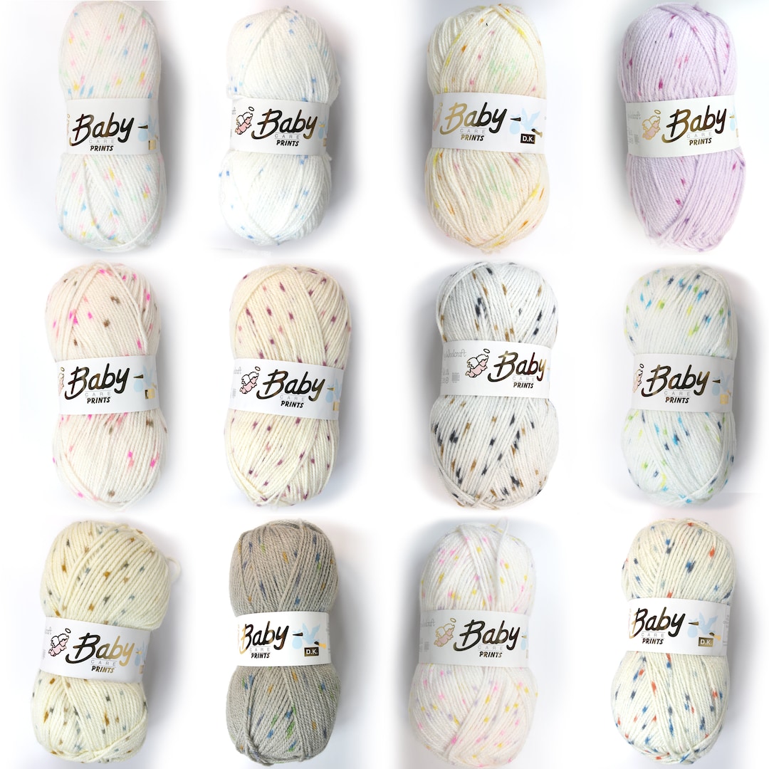 Woolcraft Baby Spot Print Knitting Yarn / Wool - 100g Double Knit Ball ...