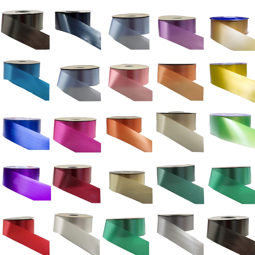 90m Roll Florist Ribbon - Poly Ribbon 100 Yards 2" - 22 Colour Choices ...