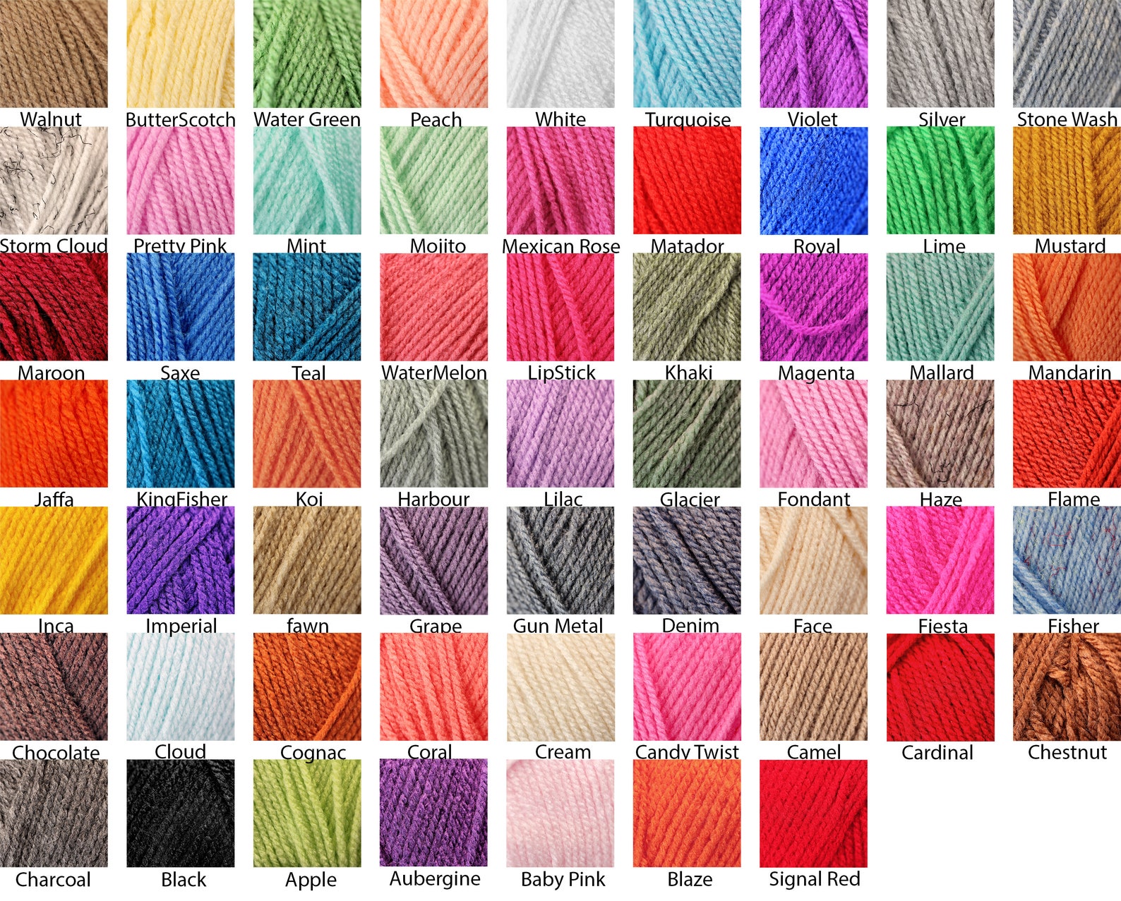 Woolcraft New Fashion Dk Knitting Yarn / Wool - 100g Double Knit Ball ...