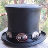 Australian Hand Crafted Black Leather Slash Style / Tribute Top Hat ...