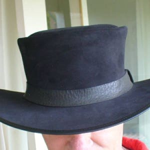 Black Suede Leather Clint Eastwood Pale Rider Style Western Outlaw Mens ...