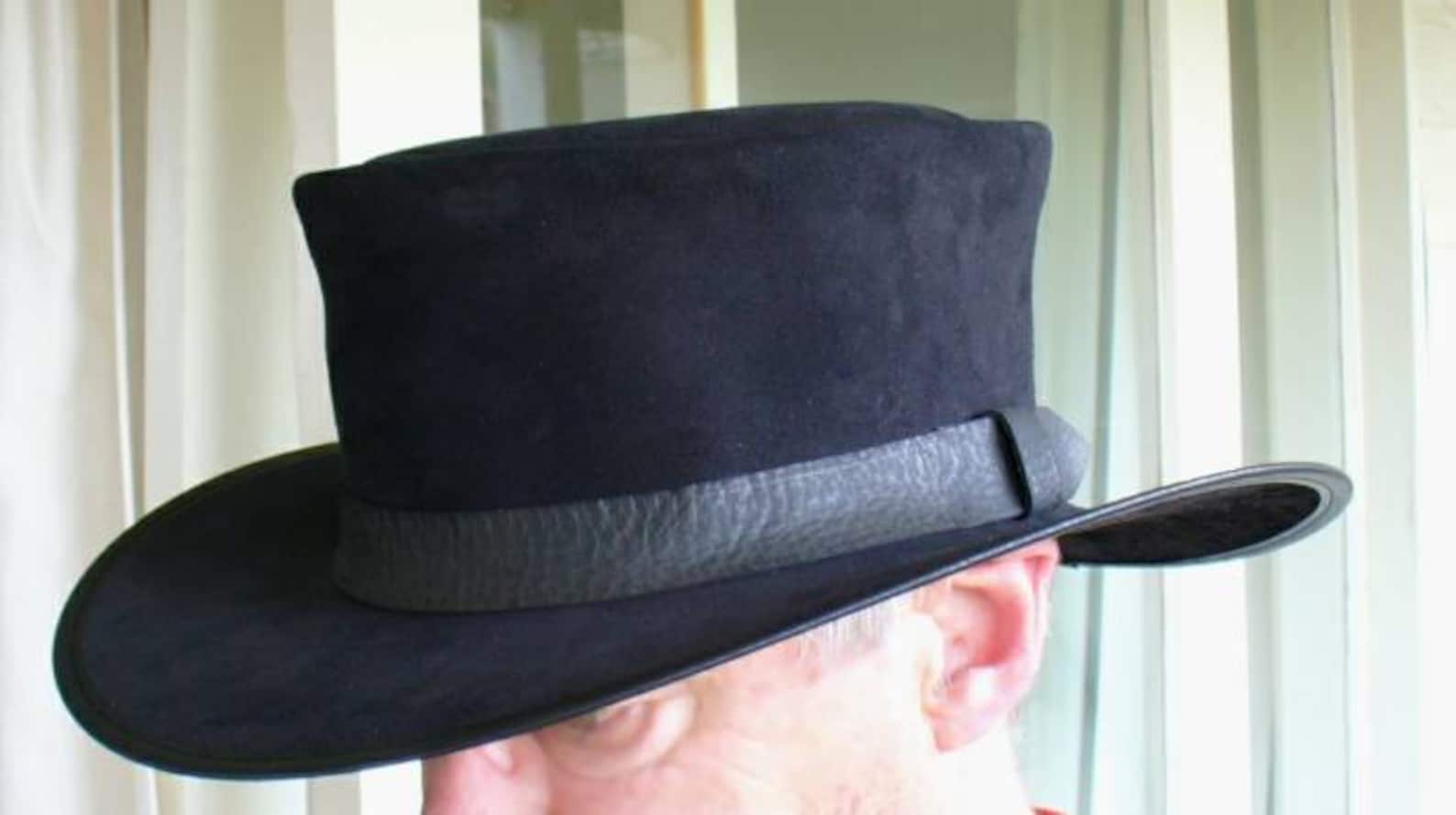 Black Suede Leather Clint Eastwood Pale Rider Style Western Outlaw Mens ...