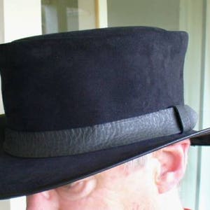 Black Suede Leather Clint Eastwood Pale Rider Style Western Outlaw Mens ...