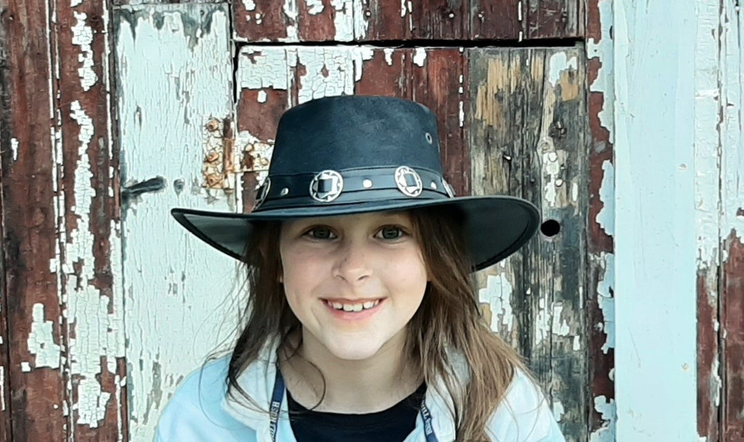 Black Suede Jackaroo Kids Australian Bush Hat - Etsy