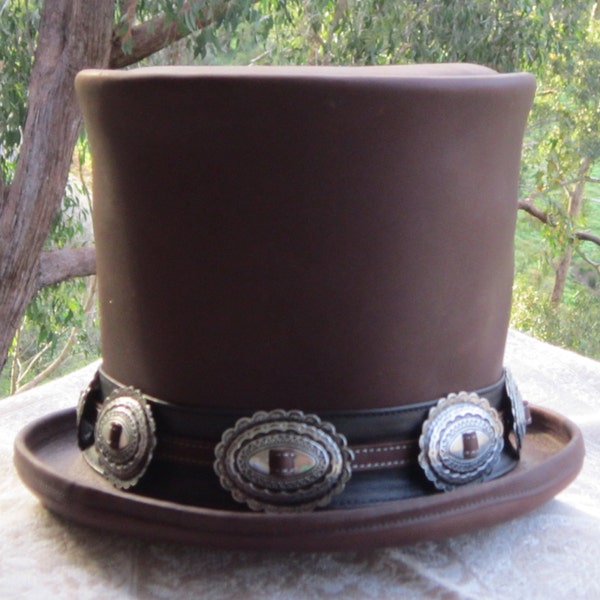 Leather Slash Top Hat - Etsy