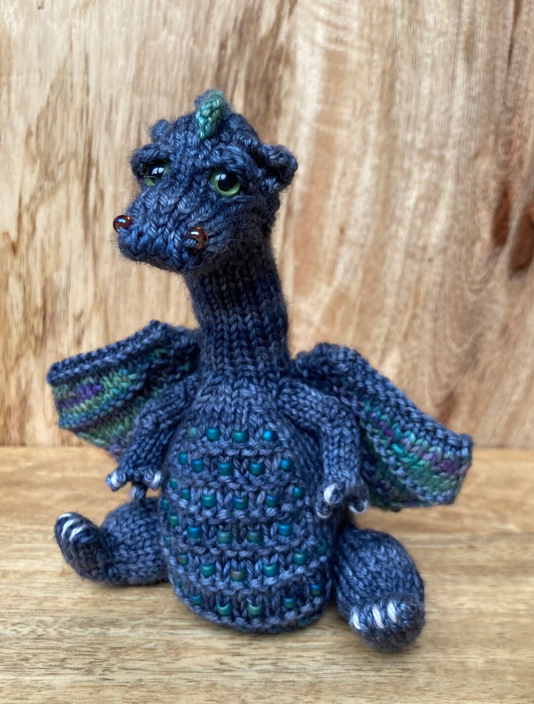 Hand Knitted Dragon Fledgling Blue Smoke - Etsy