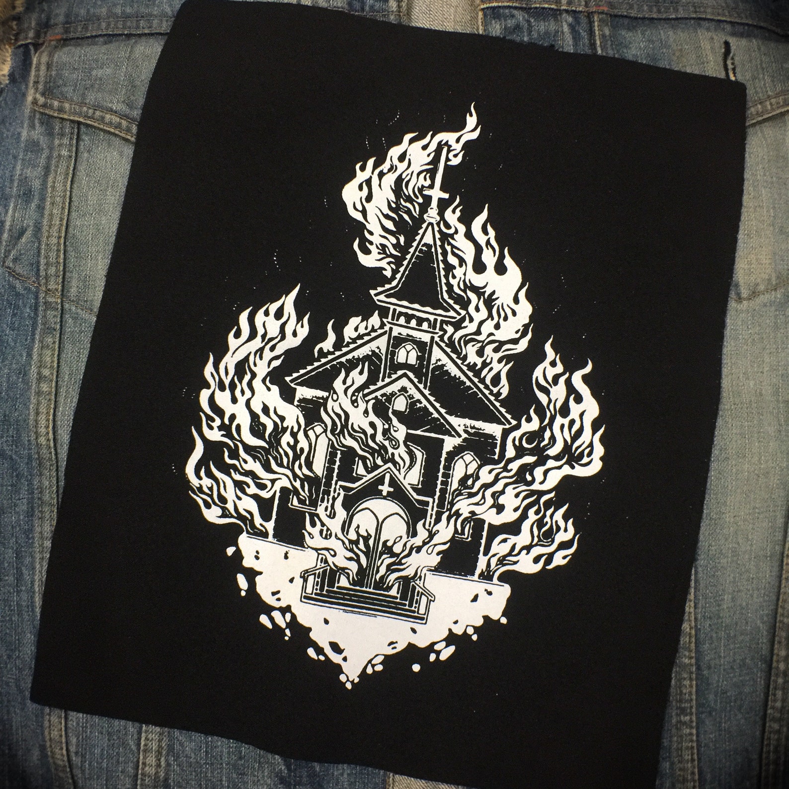 Burning Church Back Patch punk patch patches punk | Etsy