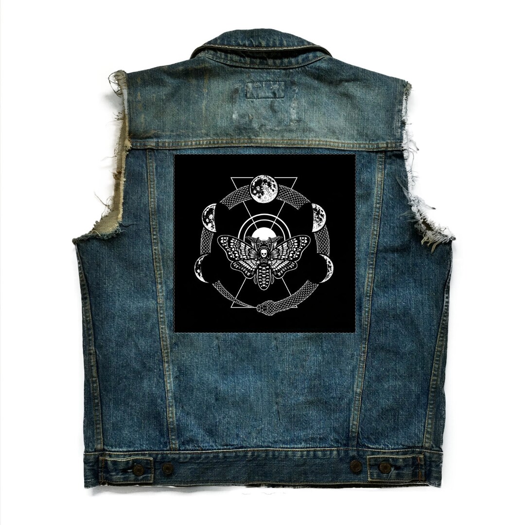 Black Death Moth Back Patch, Punk, Patches, Patch, Sew on Patch, Punk ...