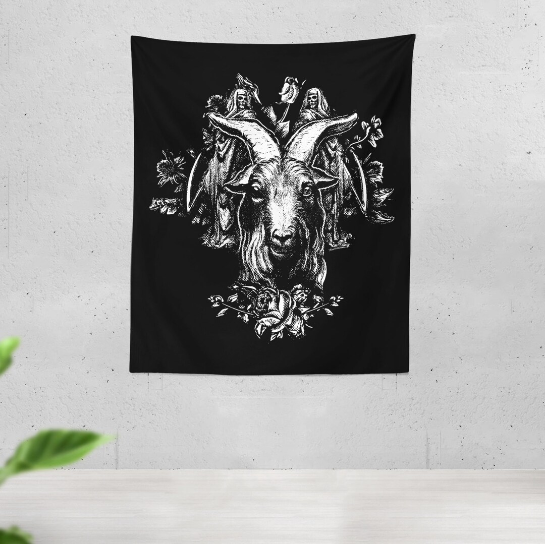 The Goat Tapestry | Wall Decor | Wall Art | Dark - Etsy