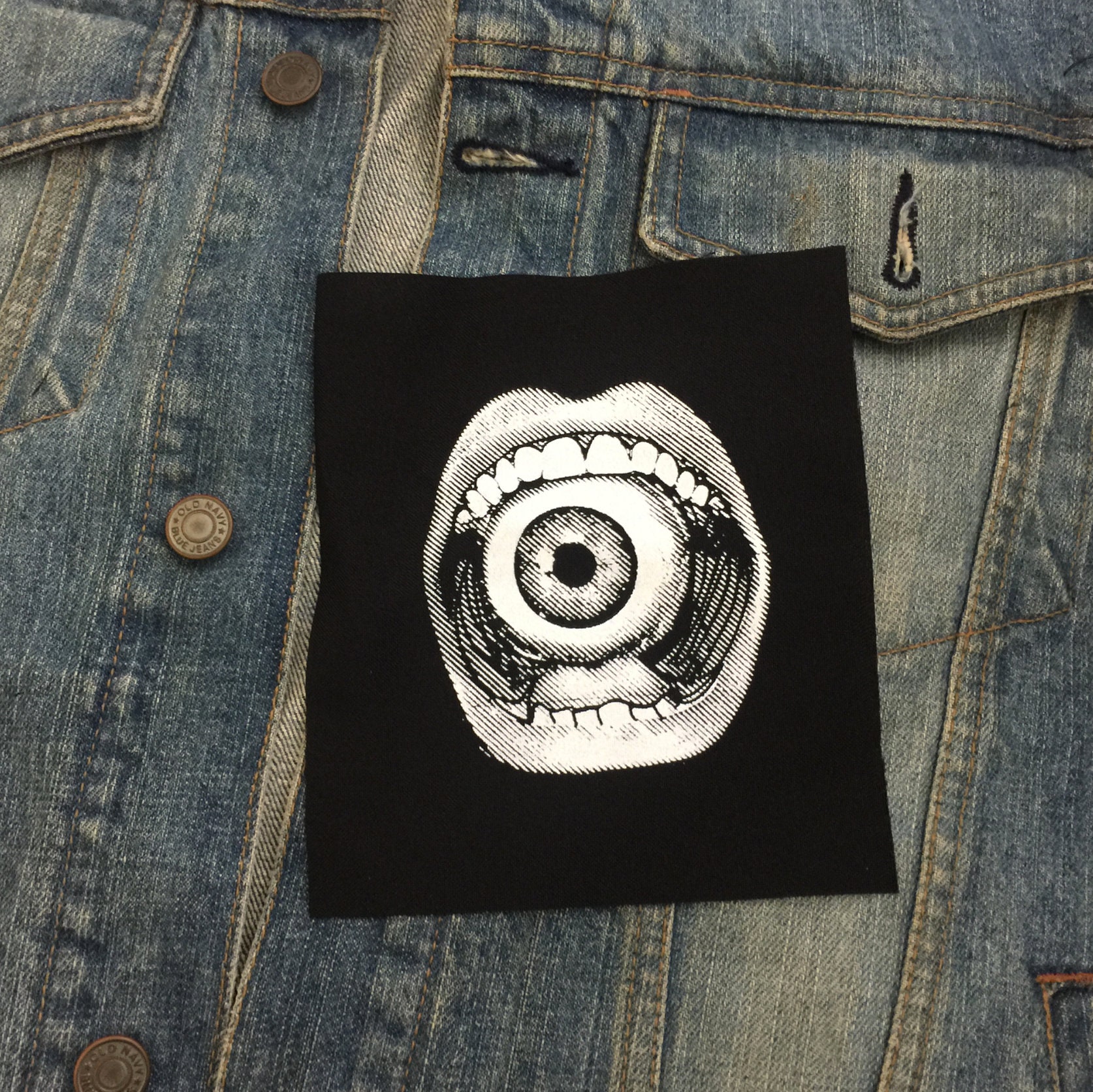 Eye in Mouth Patch Punk Patch Patches Punk Patches Sew | Etsy