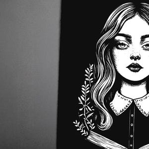 Victorian Gothic Reader, Dark Art Print, Bibliophile Illustration ...