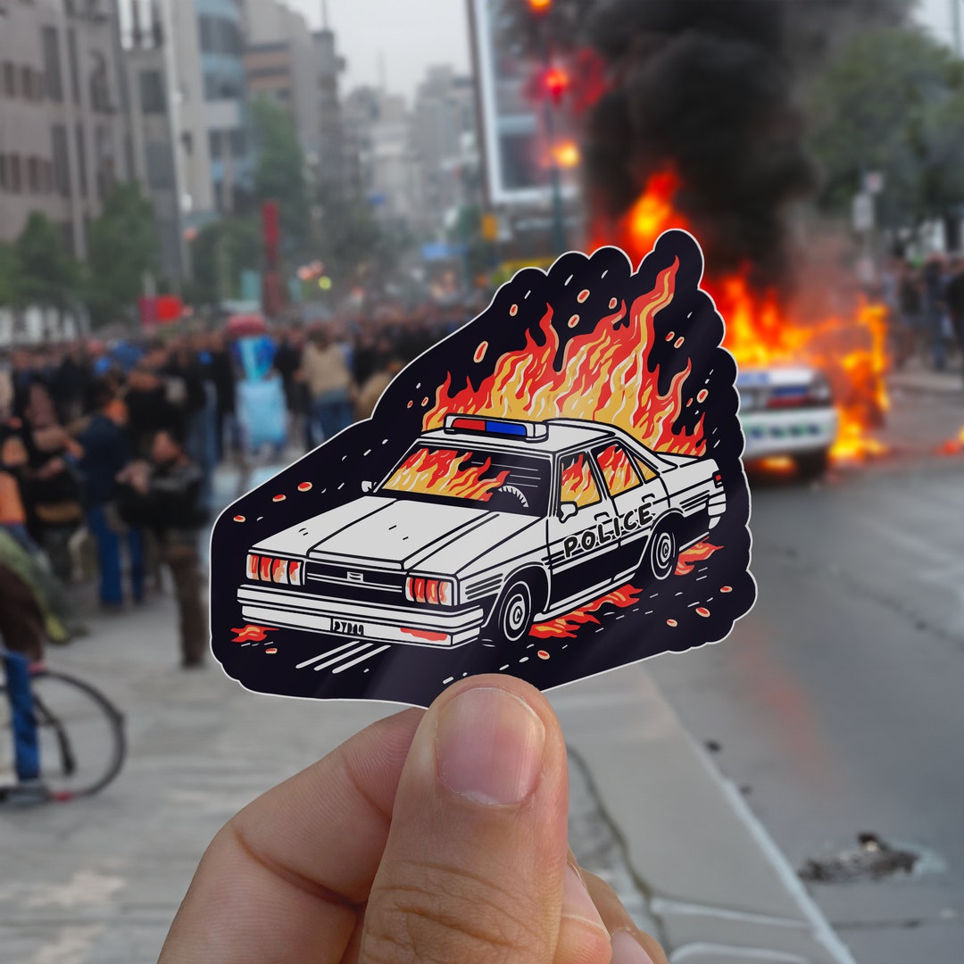 ACAB Fire Sticker, Punk Sticker, Protest Sticker, Police Abuse Sticker ...