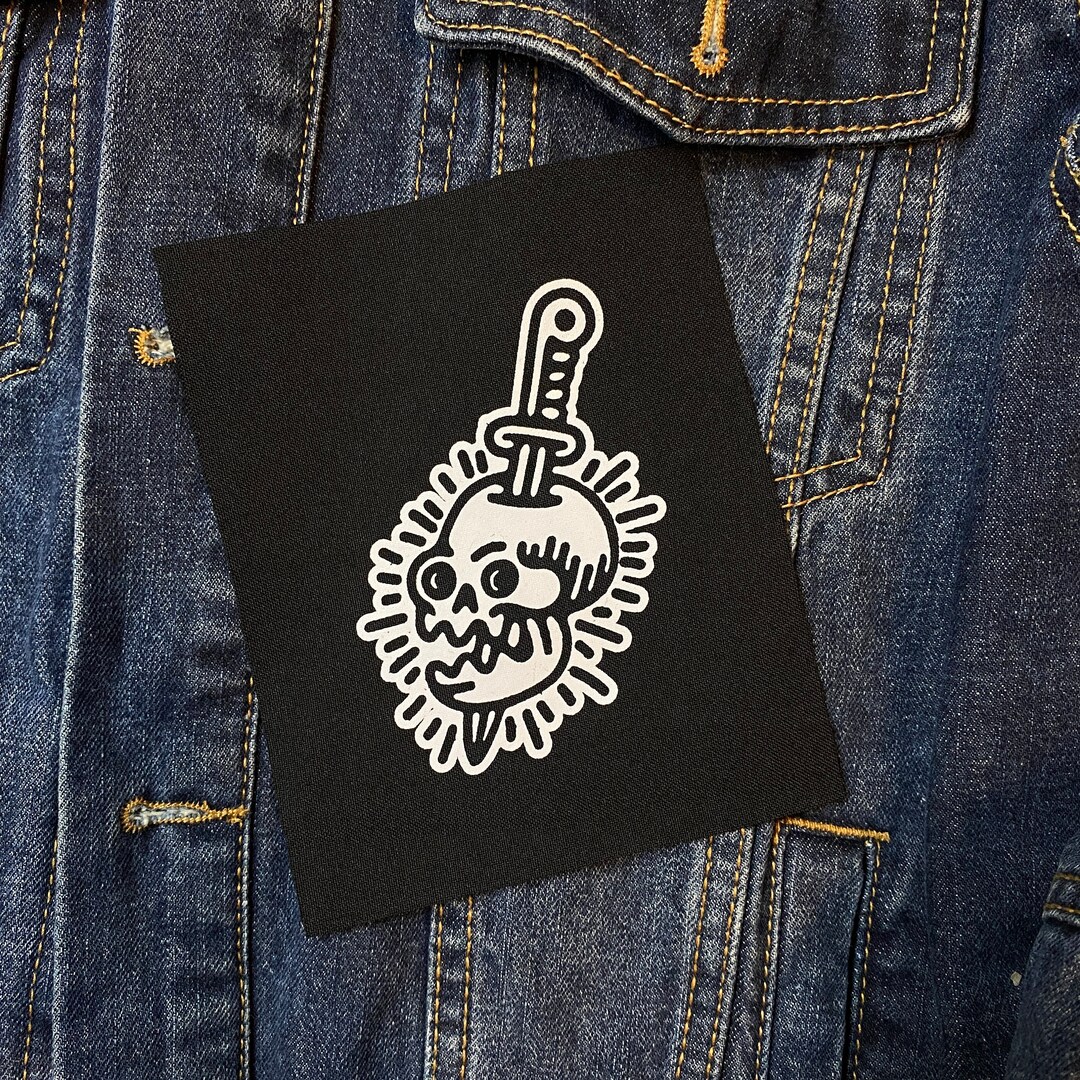 Skull and Dagger Patch, Punk, Patches, Sew on Patch, Punk Accessories ...