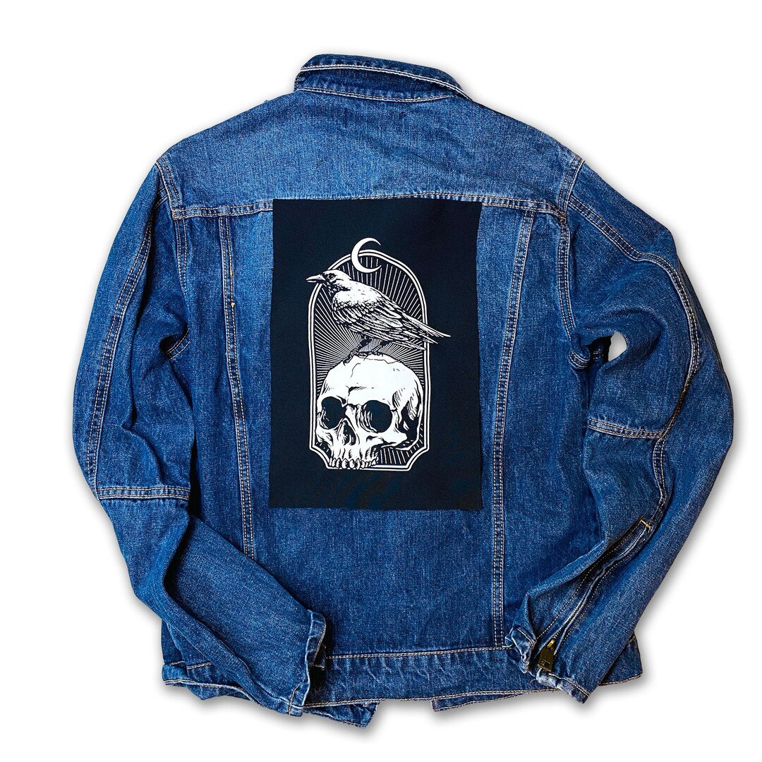 Crow and Skull Back Patch, Punk, Patches, Sew on Patch, Punk ...