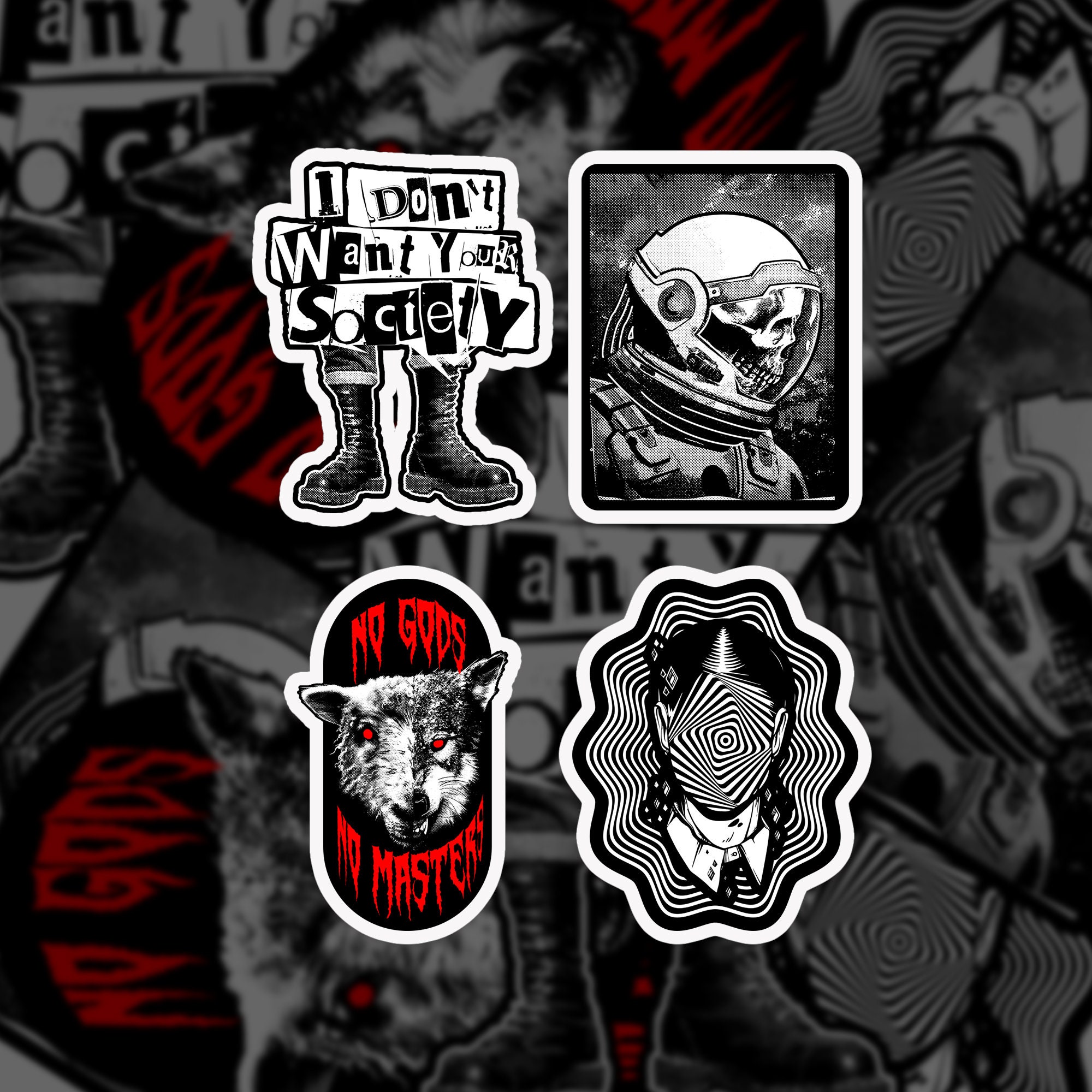 Dark Art Sticker Pack 4 Stickers Stickers Sheet Dead No | Etsy