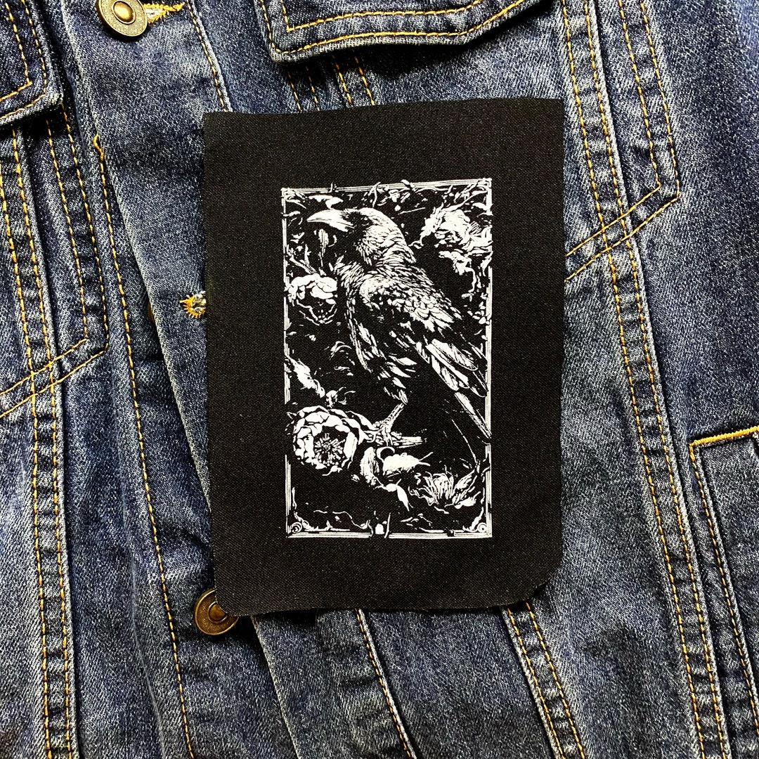 Crow and Flower Punk Accessories Punk Patches Punk Vest - Etsy