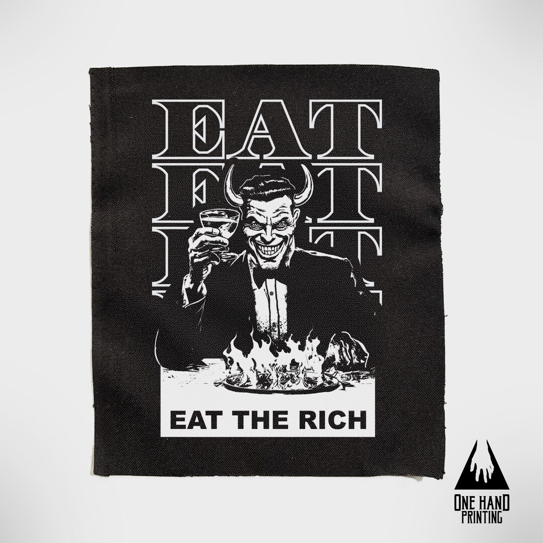 Eat the Rich Hand Printed Punk Patch, Gothic DIY Sew on Patch for ...