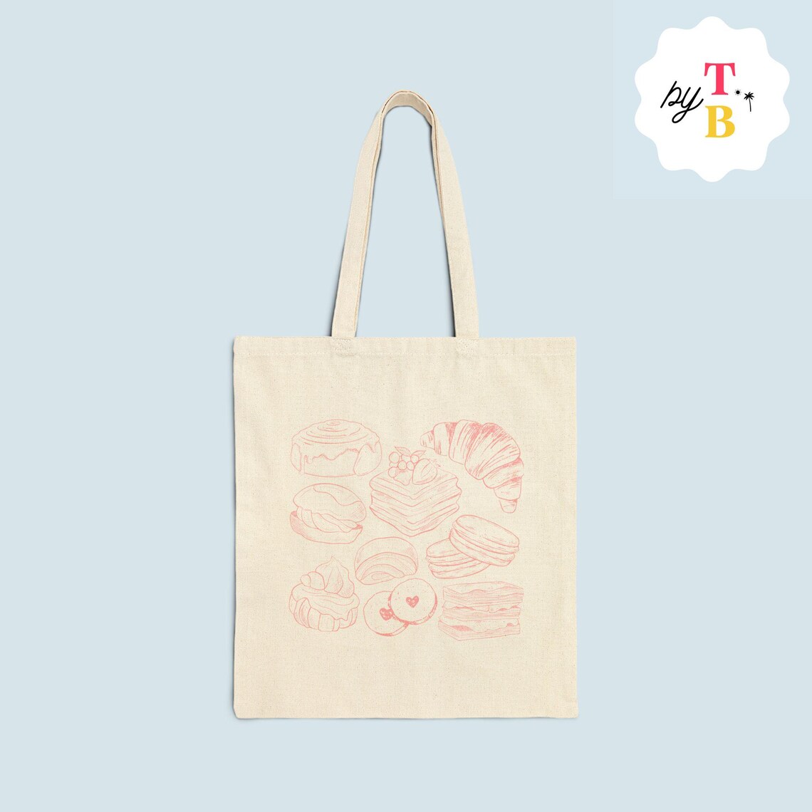 Pastries Cotton Canvas Tote Bag | Bakery Canvas Bag, Foodie Gift ...
