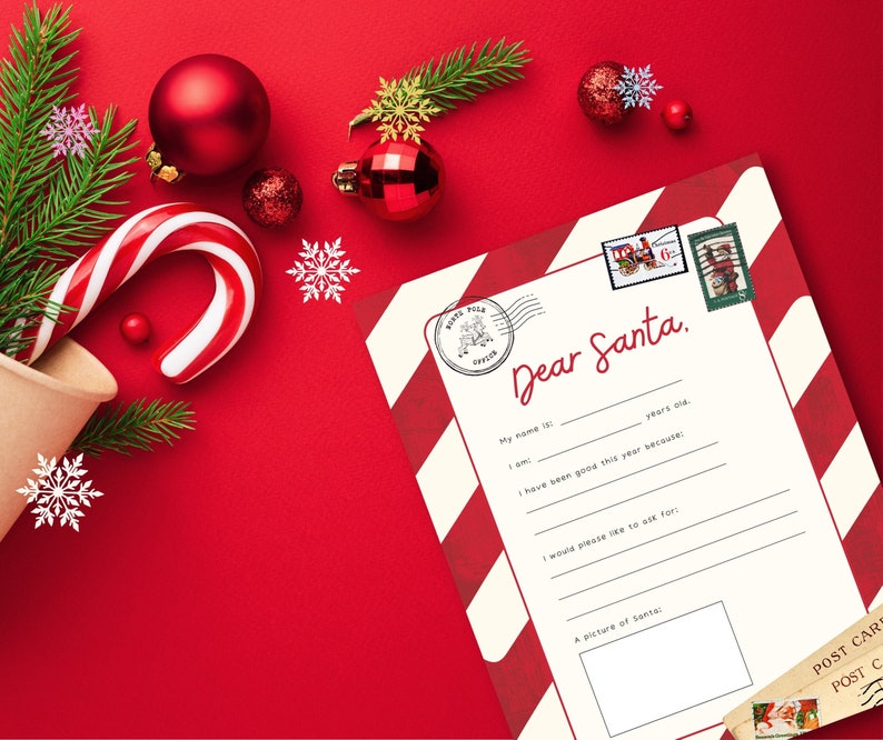 Letter to Santa PRINTABLE / Kids Letter to Santa / Santa Letter ...