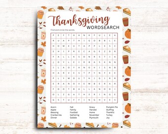 Halloween Word Search Fall Word Search Printable, Autumn Word Search ...