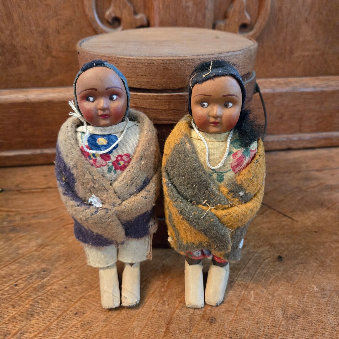 Pair Vintage Skookum Native American Dolls - Etsy