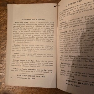 HOUSEHOLD Hand-book RUMFORD Baking Powder 1906 - Etsy