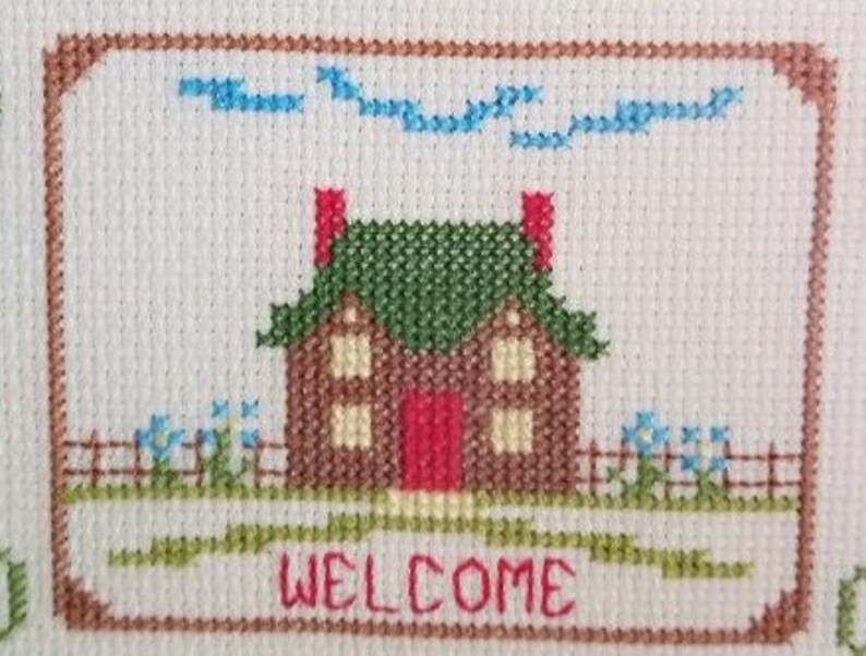 Professionally Framed Counted Cross Stitch Motto Sampler. Farmhouse ...