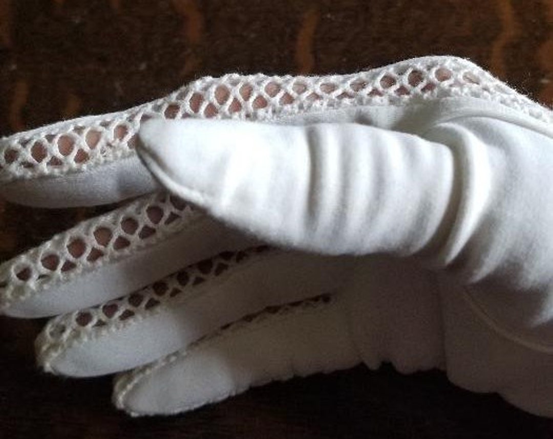Ladies White Gloves Crochet Insert 1950's - Etsy