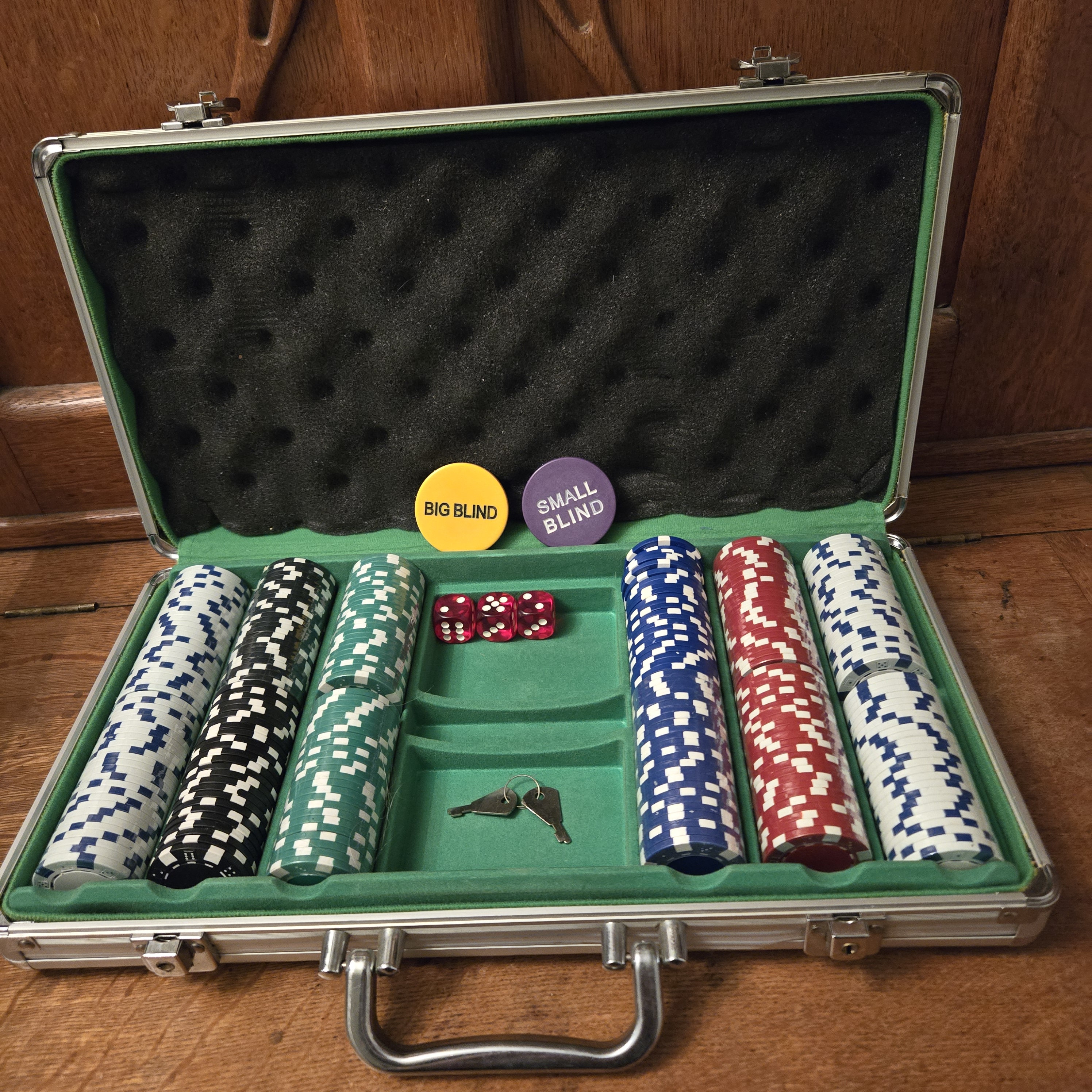 Casino Poker Chips Set Metal Lock and Keys Case - Etsy