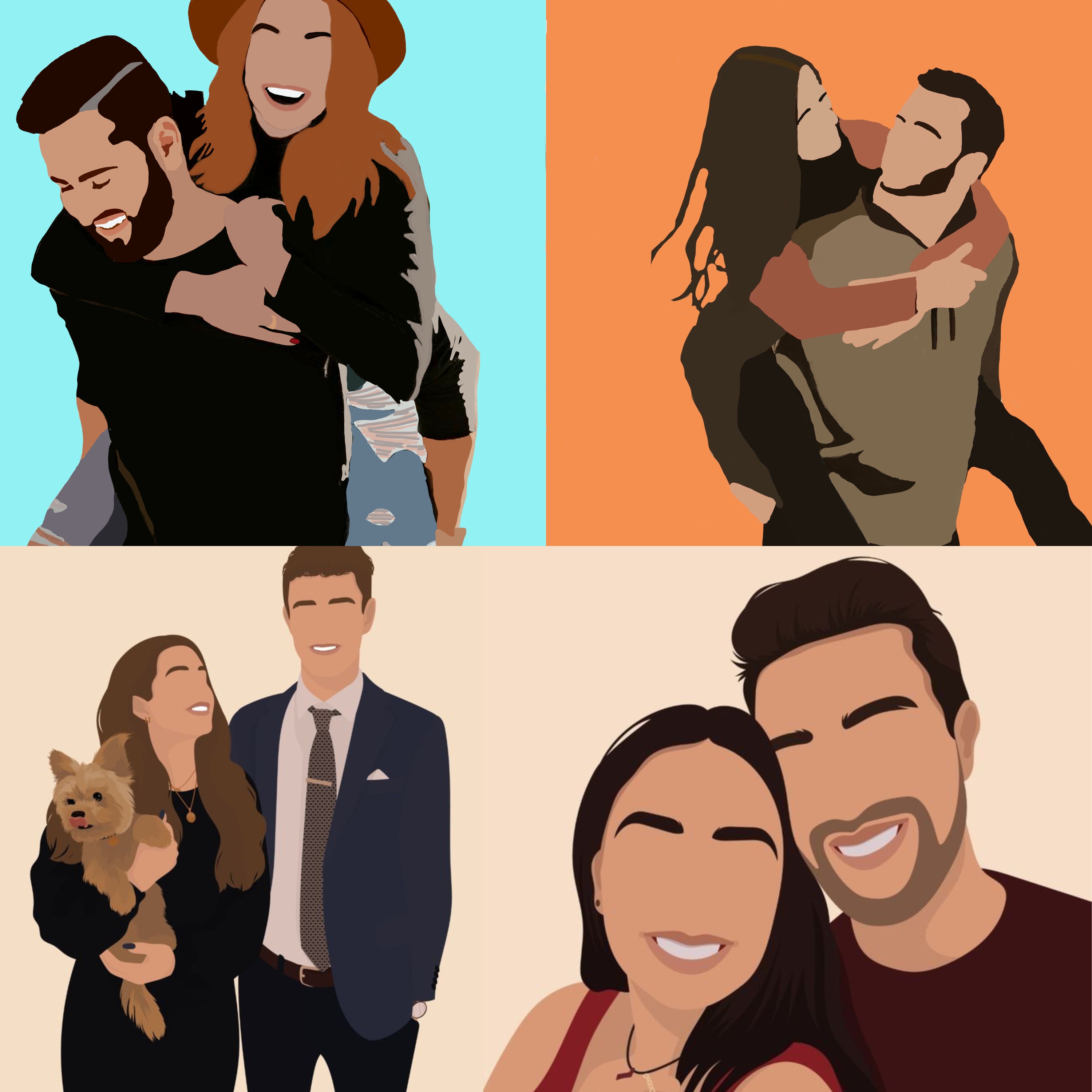 Custom Minimalist Digital Portrait Faceless Illustration ASAP Faceless ...