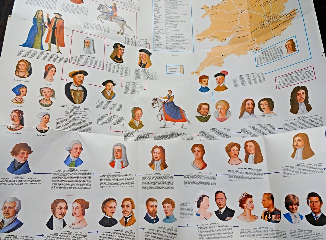 Bartholomew Souvenir Royal Map, 1981 Royal Wedding, Prince Charles ...