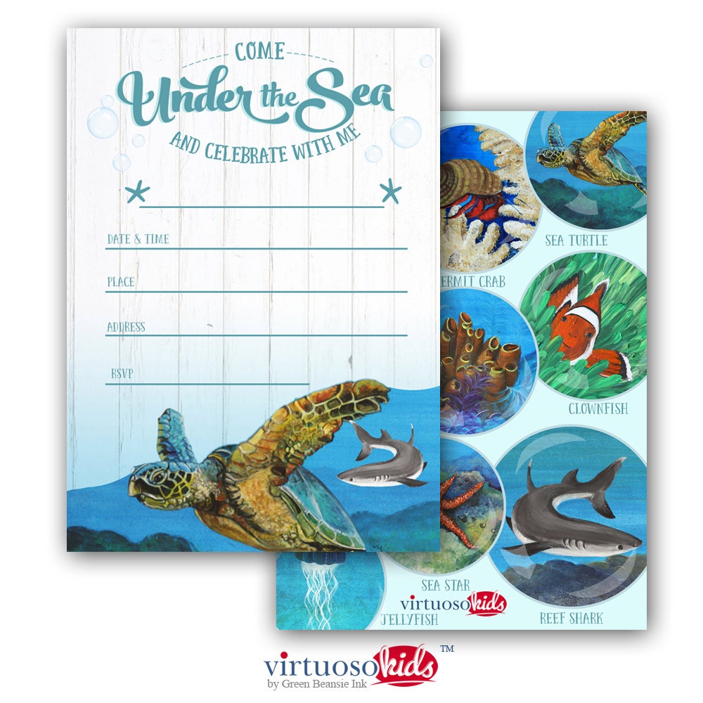 UNDER the SEA Ocean Sea Turtle Printable Educational Ocean - Etsy