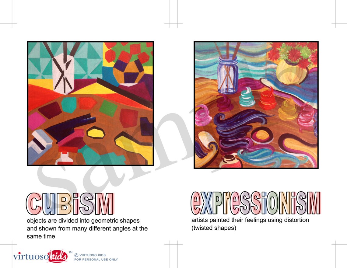 MODERN ART MOVEMENTS Printable Educational Party Art Banner Artwork You ...