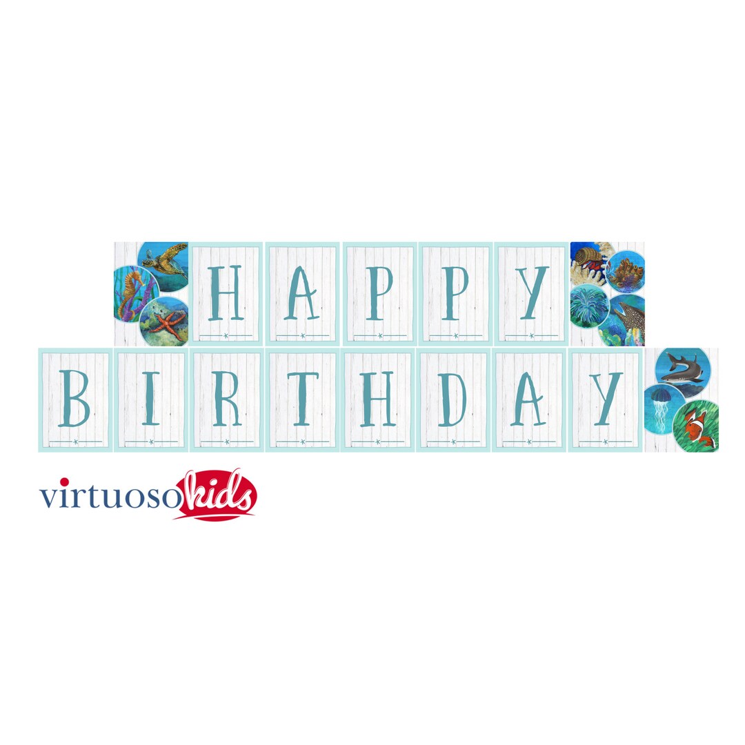 UNDER the SEA Printable Birthday Educational Ocean Life Happy Birthday ...