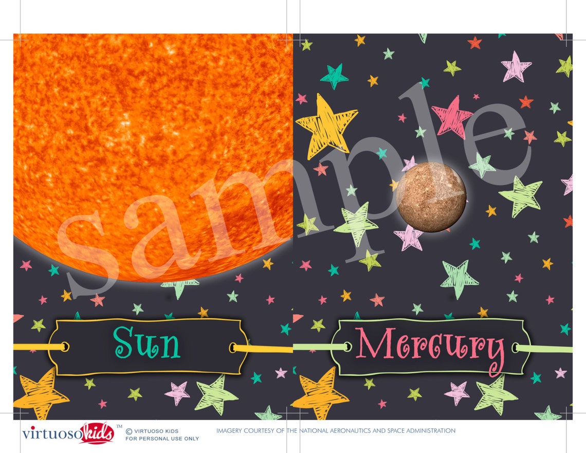 Stars And Planets Printable Educational Solar System Banner Space And