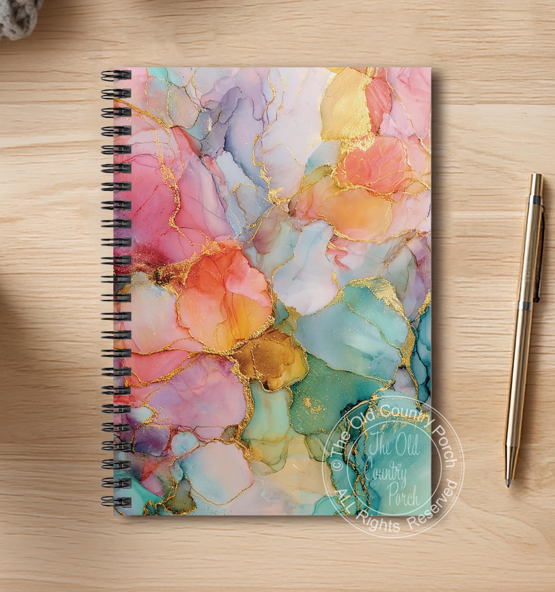 Luxurious Rainbow Marble Style Spiral Notebook Soft Cover - Etsy