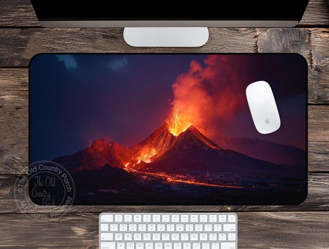 Volcano Eruption Night Sky Lava Desk Mat - Etsy