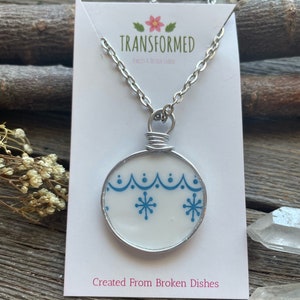 Snowflake Garland Corelle Broken Dishes Necklace Made From Broken ...