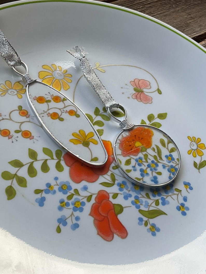 Corelle Christmas Tree Ornament Made From a Wild Flower Corelle Broken ...